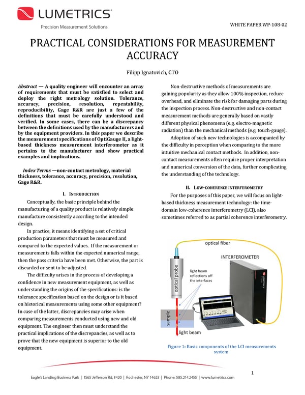 Practical Considerations for Measurement Accuracy
